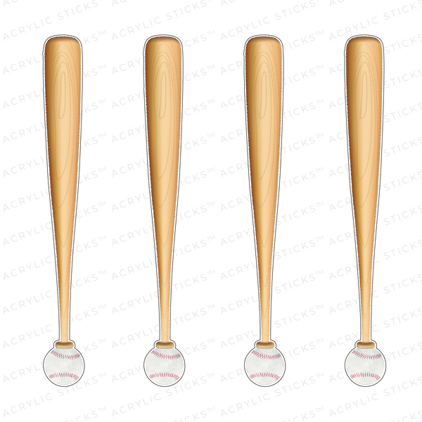 BASEBALL & BAT TOP TO BOTTOM ACRYLIC STIR STICKS – XO ACRYLICS ...