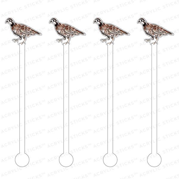 NORTHERN BOBWHITE QUAIL ACRYLIC STIR STICKS – XO ACRYLICS | ACRYLIC STICKS